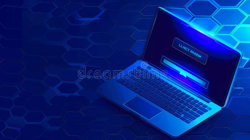 Concept of Protecting Personal Data, Securing Internet Accounts. Blue ...