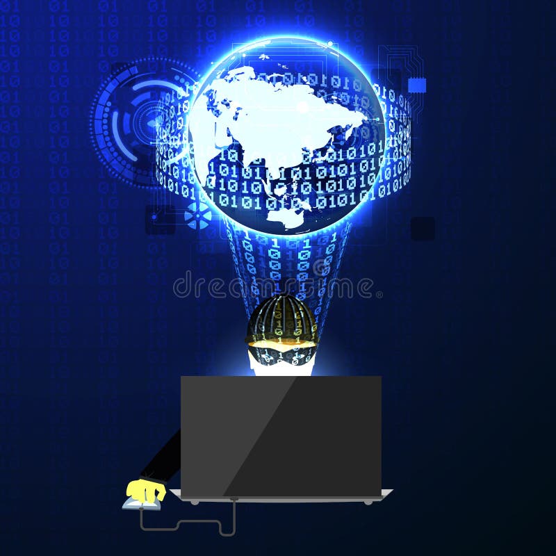 Concept of Protection Against Hacking Stock Illustration - Illustration ...