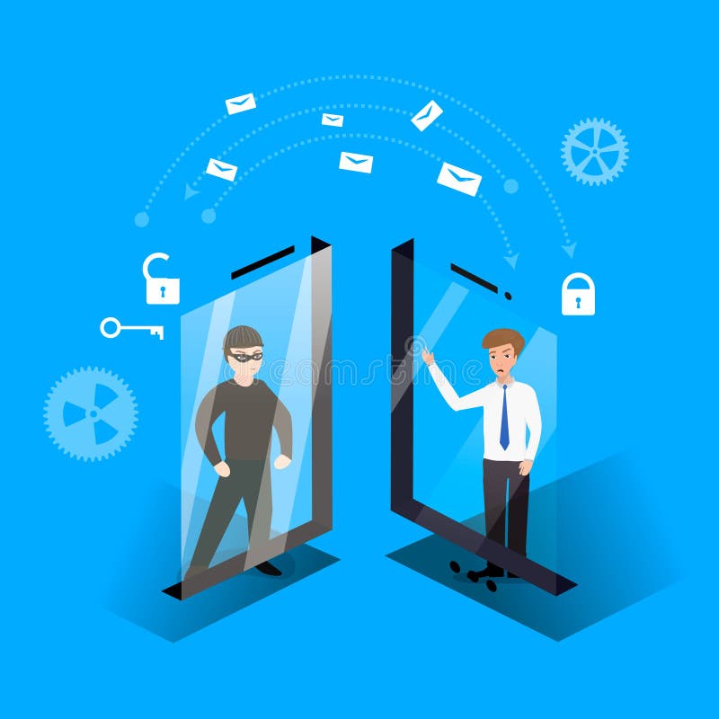 Concept of Protection Against Hacking Stock Illustration - Illustration ...