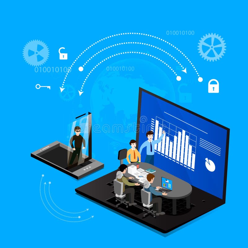 Concept of Protection Against Hacking Stock Illustration - Illustration ...