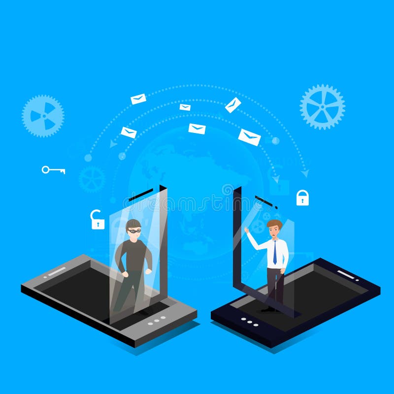 Concept of Protection Against Hacking Stock Illustration - Illustration ...