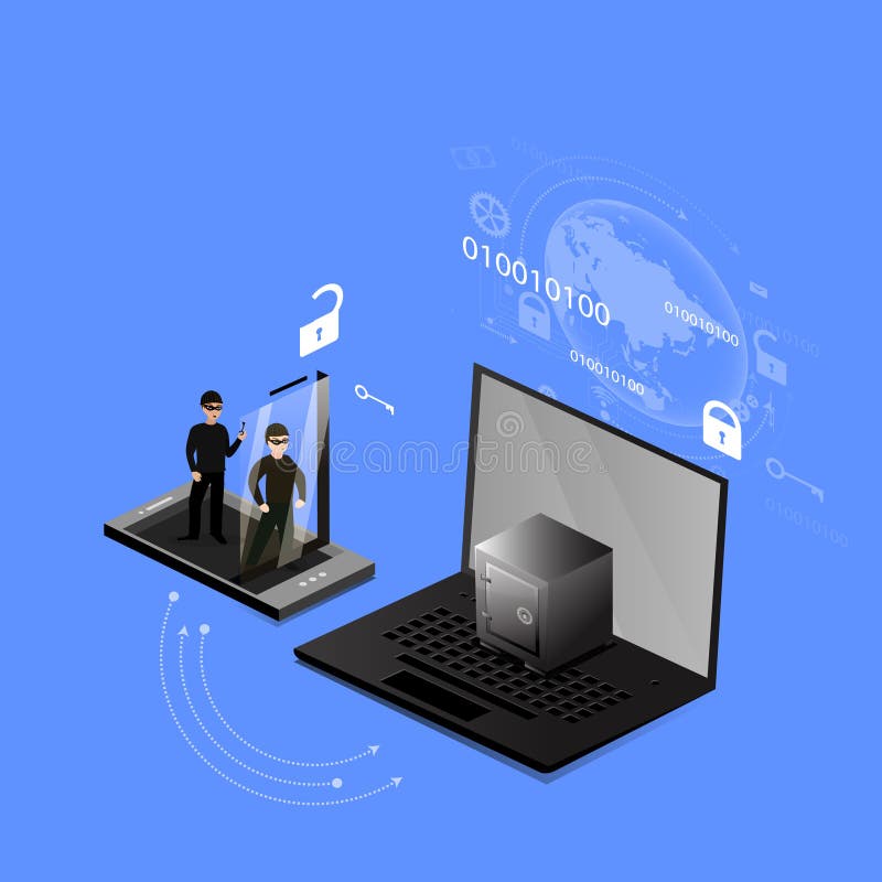 Concept of Protection Against Hacking Stock Illustration - Illustration ...