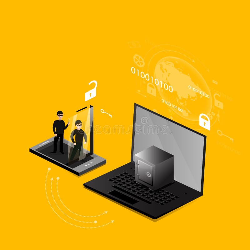 Concept of Protection Against Hacking Stock Illustration - Illustration ...