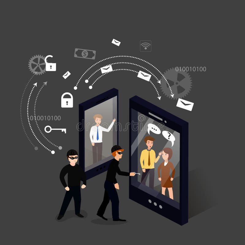Concept of Protection Against Hacking Stock Illustration - Illustration ...