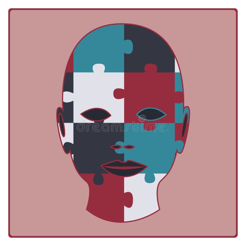 Concept puzzled face stock vector. Illustration of person - 92025287