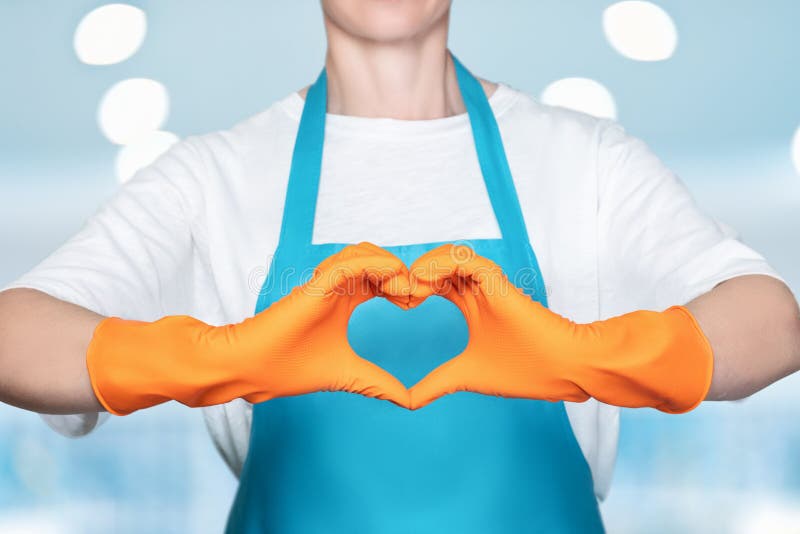 Qualitatively Lovingly Performed Work of a Cleaning Lady Stock Image ...