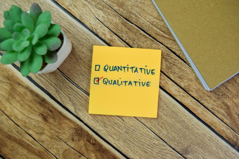 Concept of Quantitative and Qualitative Write on Sticky Notes Isolated ...
