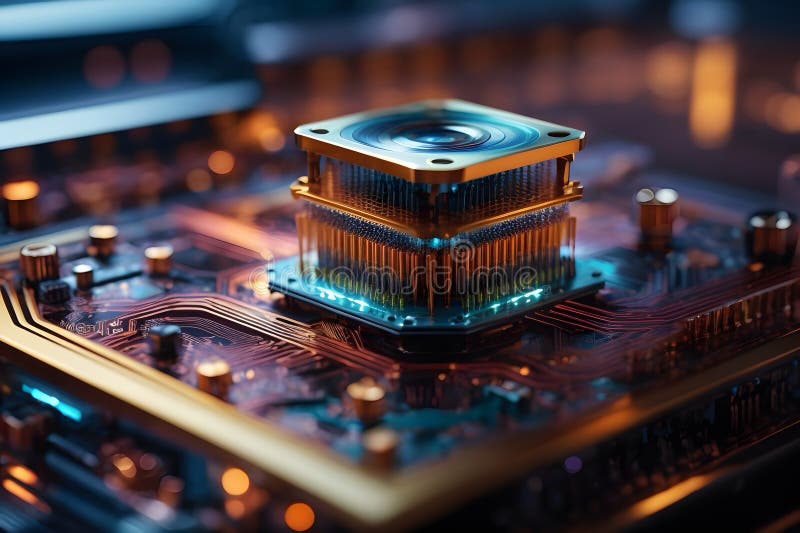 A Concept of a Quantum Computer Stock Illustration - Illustration of ...