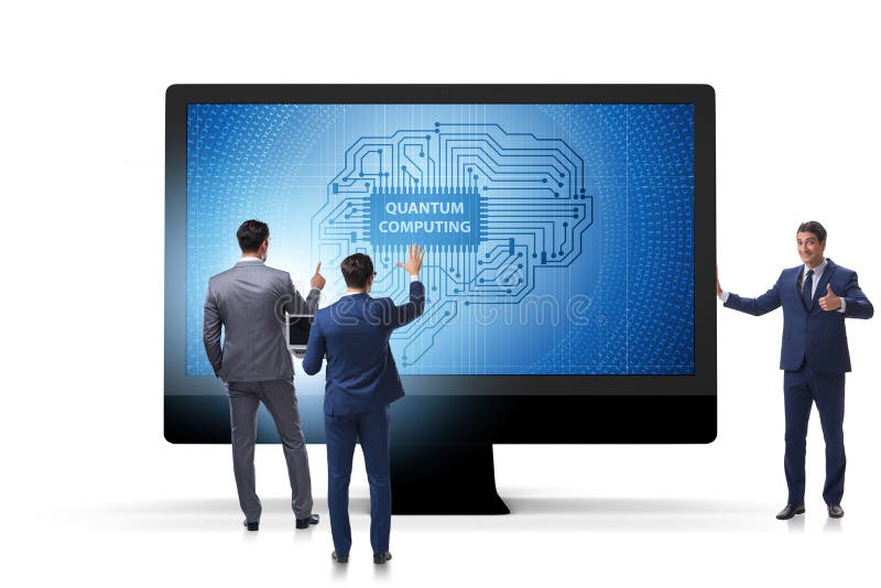 The Concept of Quantum Computing with Businessman Stock Photo - Image ...