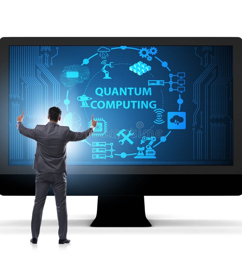 Concept of Quantum Computing with Businessman Stock Illustration ...