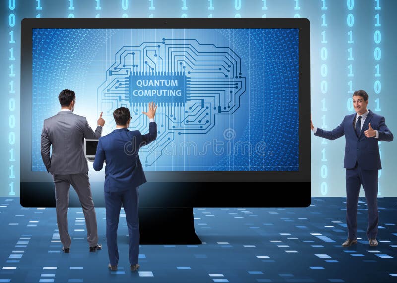 Concept of Quantum Computing with Businessman Stock Image - Image of ...