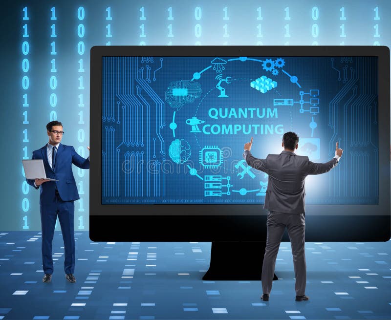 Concept of Quantum Computing with Businessman Stock Image - Image of ...