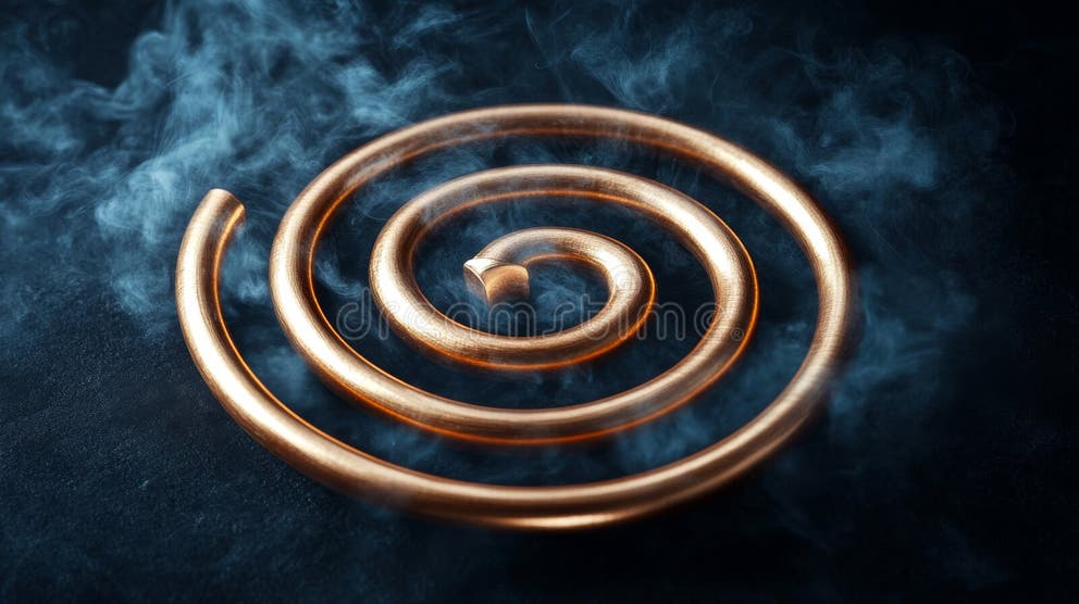 The Concept of Quantum Computing Potential. a Circularly Coiled Copper ...