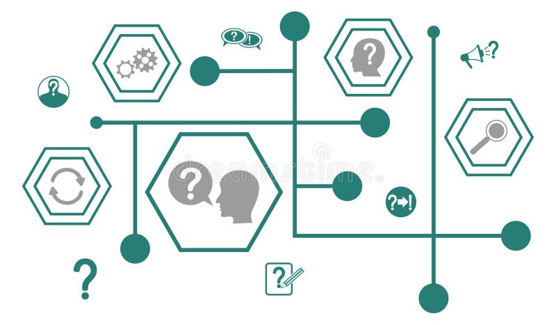 Concept of question stock illustration. Illustration of hexagon - 327056719