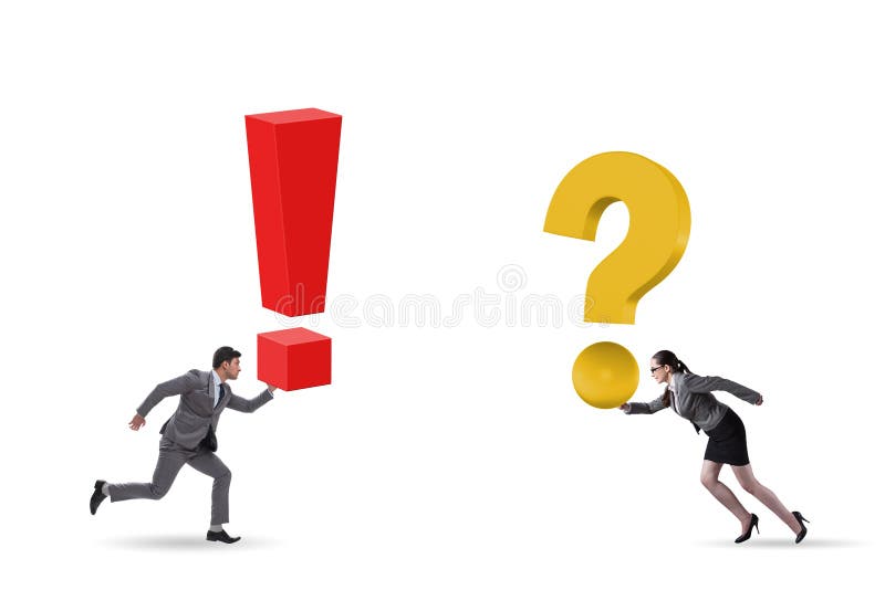 Concept of Question and Exclamation Marks Stock Photo - Image of ...