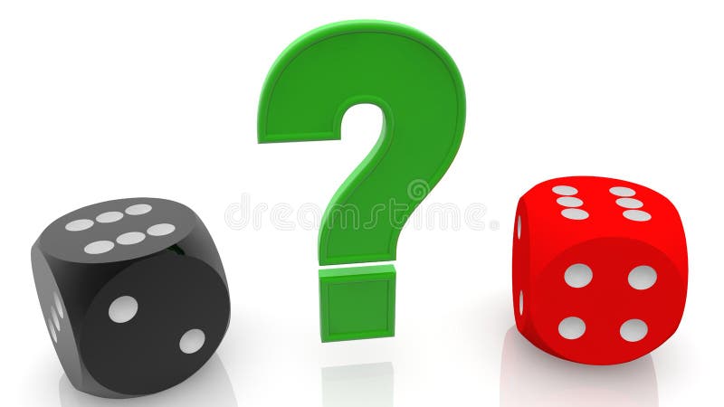 Concept of Question Mark with Dice Stock Illustration - Illustration of ...