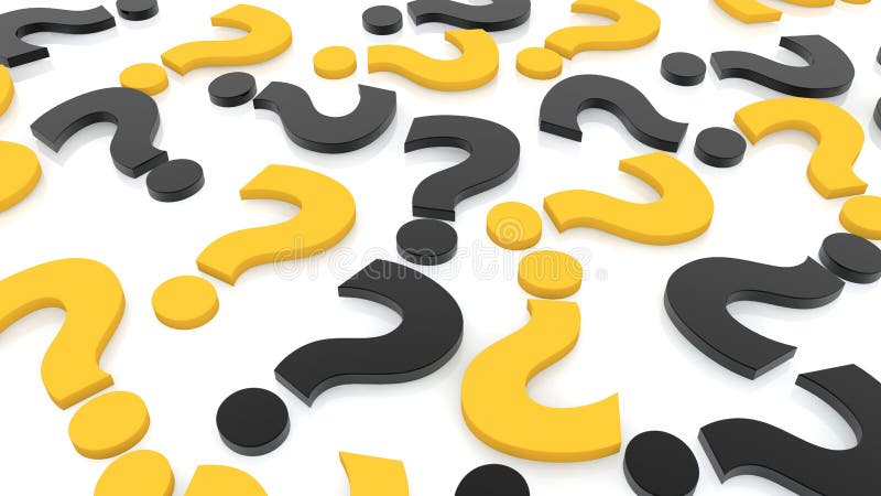 Black And Yellow Question Marks Stock Illustration - Illustration of ...
