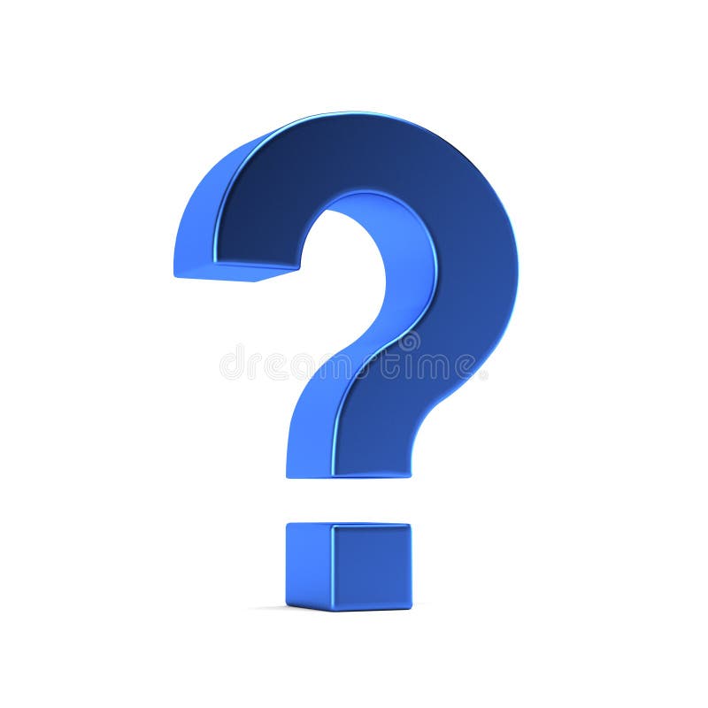Question Mark Color Blue 3D Rendering Illustration Stock Illustration ...
