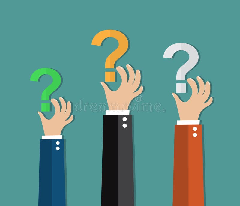 Concept Of Questioning, Hands Question Marks Stock Vector ...