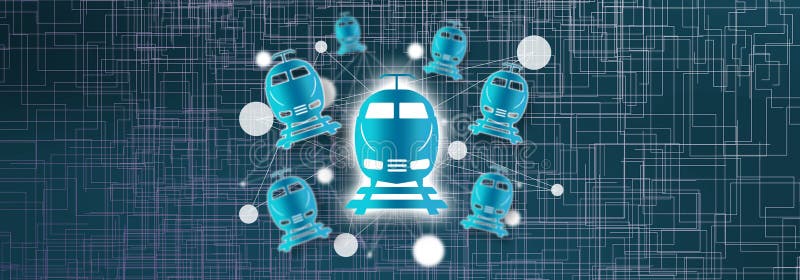Concept of rail network stock illustration. Illustration of technology ...