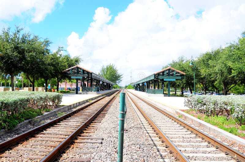 Concept Of Train Station In Perspective View Stock Photo - Image of ...