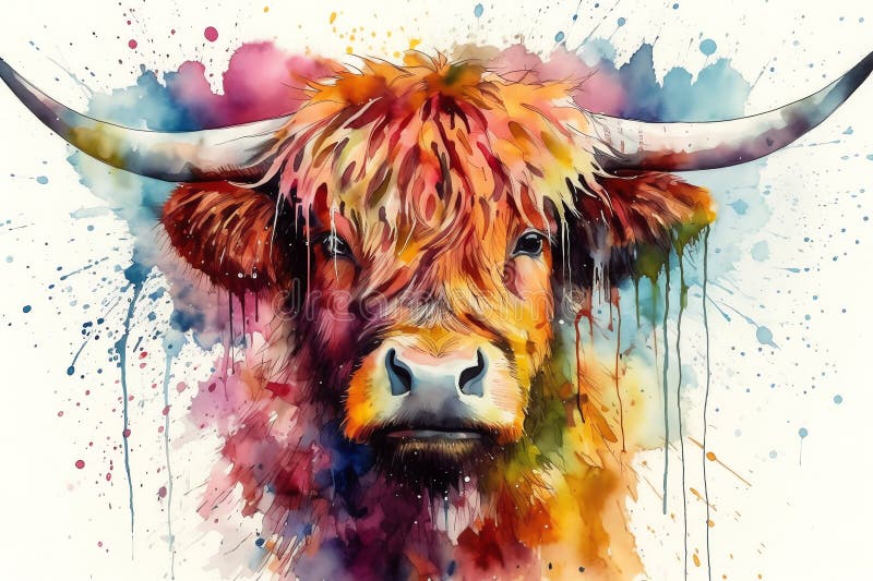 Highland Cow Watercolor Stock Illustrations – 2,707 Highland Cow ...