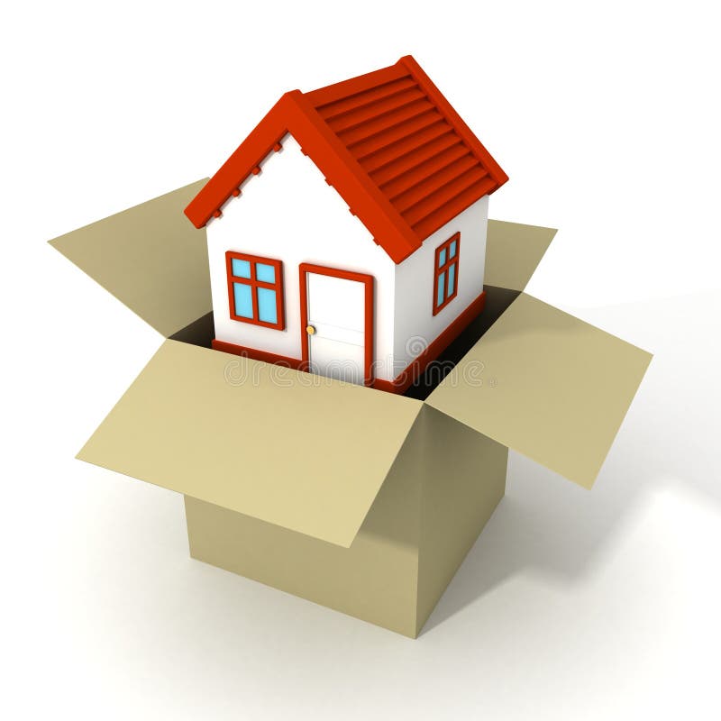 New house in box stock illustration. Illustration of isolated - 3557790