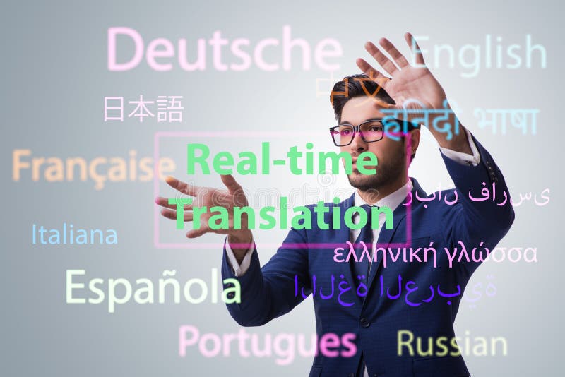 Concept of Real Time Translation from Foreign Language Stock Photo ...