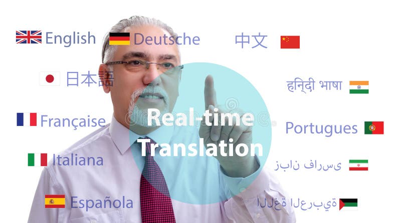 Concept of Real Time Translation from Foreign Language Stock Photo ...