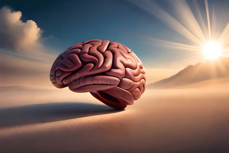 Realistic Brain Illustration. Generative AI Stock Illustration ...
