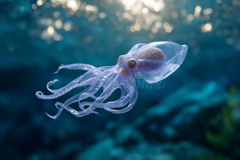 Cellophane Mock Octopus in the Ocean. Stock Illustration - Illustration ...