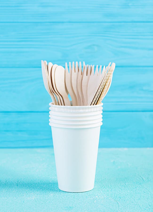 Concept Recycle. Table Serving with Eco-friendly Cutlery Stock Image ...