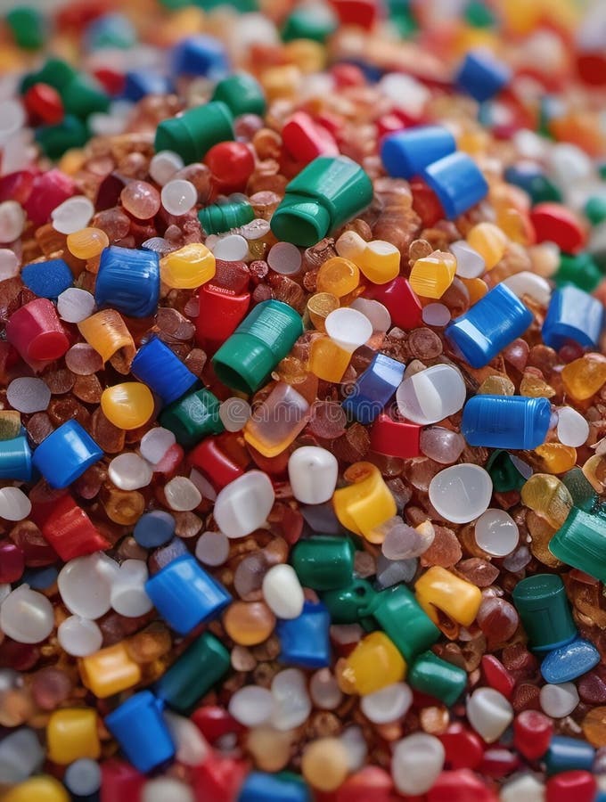 Recycled Plastic Made from Crushed Granules Including Mixed Colors ...