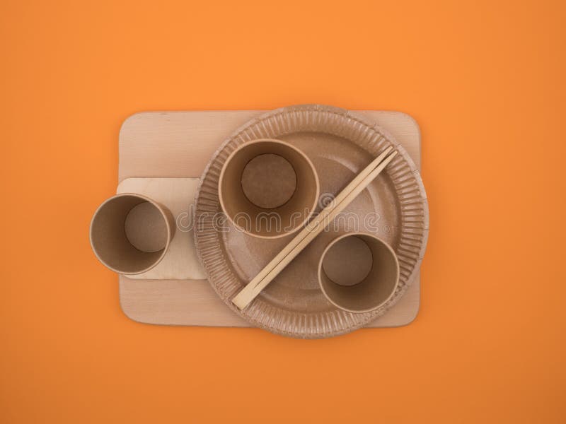 The Concept of Recycling Tableware Made of Ecological Materials. Stock ...
