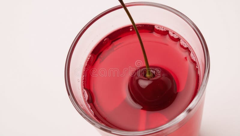 Red Liquid with Cherry Drink Stock Illustration - Illustration of ...