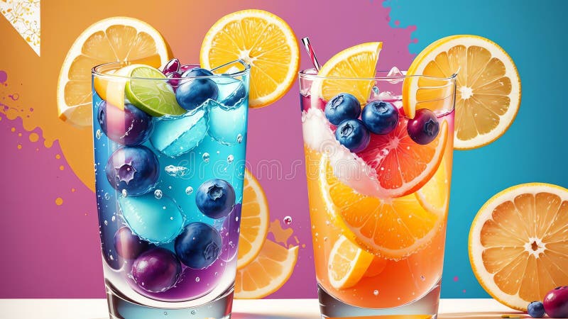 Refreshing Blueberry Lemonade Illustration.AI Generated Stock ...