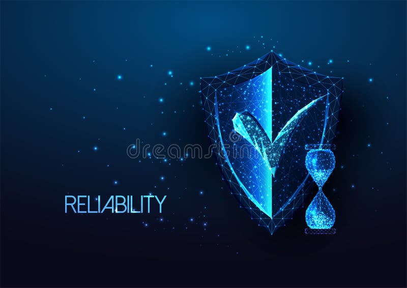 Concept of Reliability with Protective Shield, Approval Mark, Hourglass ...