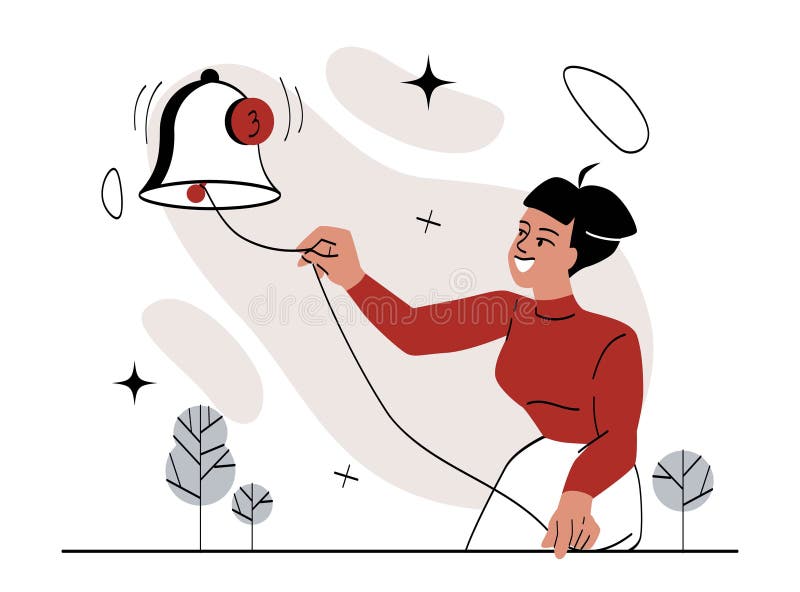 Girl Ring Bell Cartoon Stock Illustrations – 64 Girl Ring Bell Cartoon ...