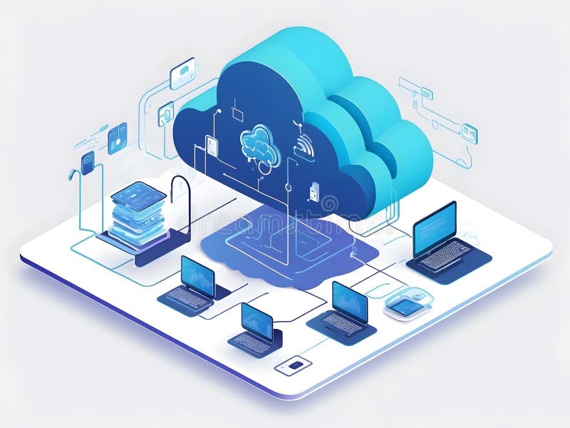 The Importance and Potential of Cloud Data Storage Stock Illustration ...