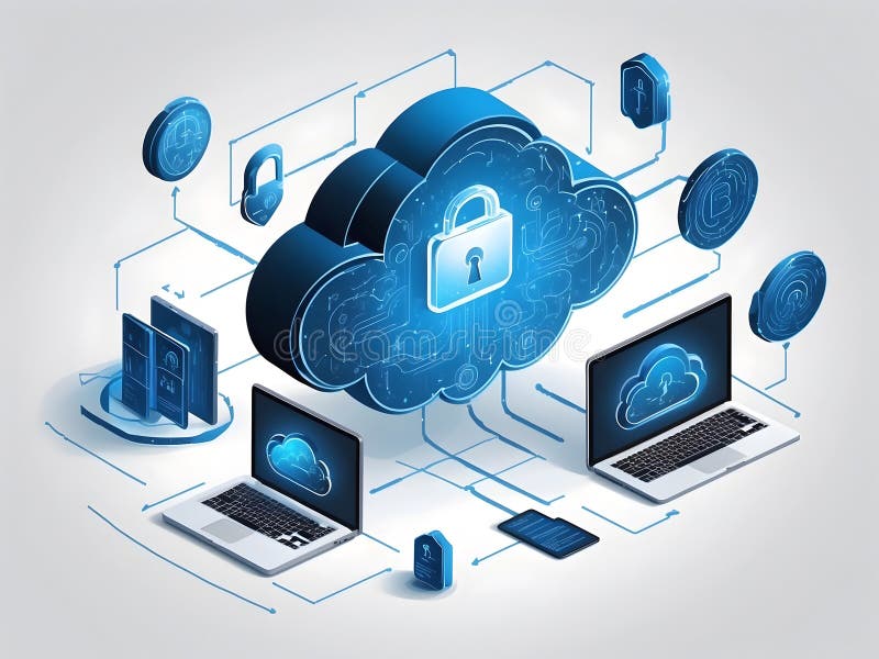 The Power and Potential of Cloud Data Storage Stock Illustration ...