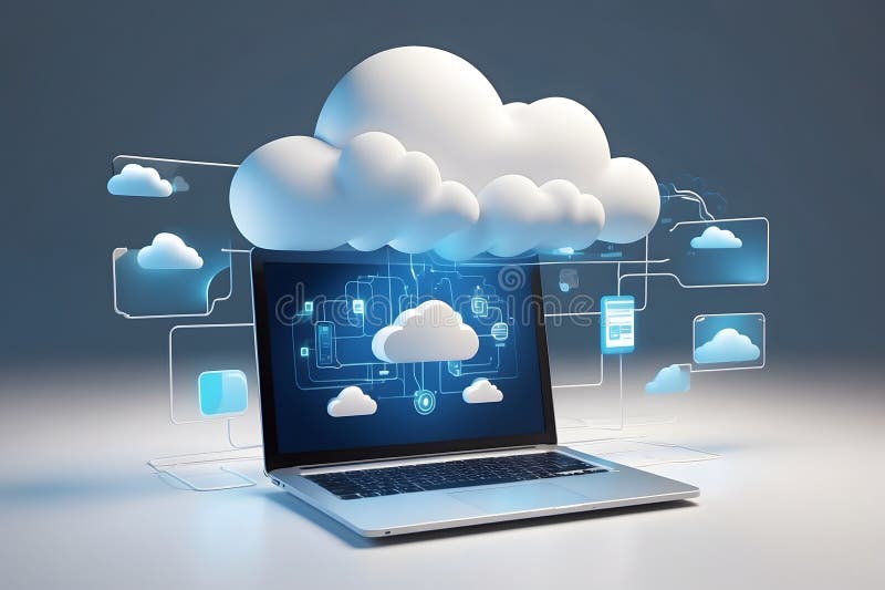 A Concept of Remote Data Storage in the Future Stock Illustration ...