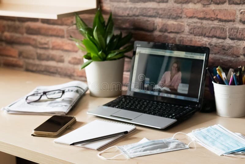 The Concept Remote Online Learning Work Self-isolation. Workplace ...