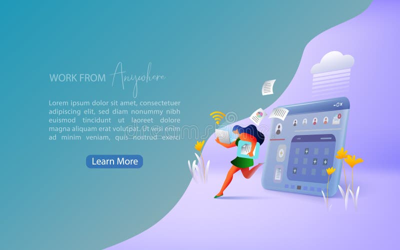 Concept of Remote Working and Work from Anywhere. Working from Home ...