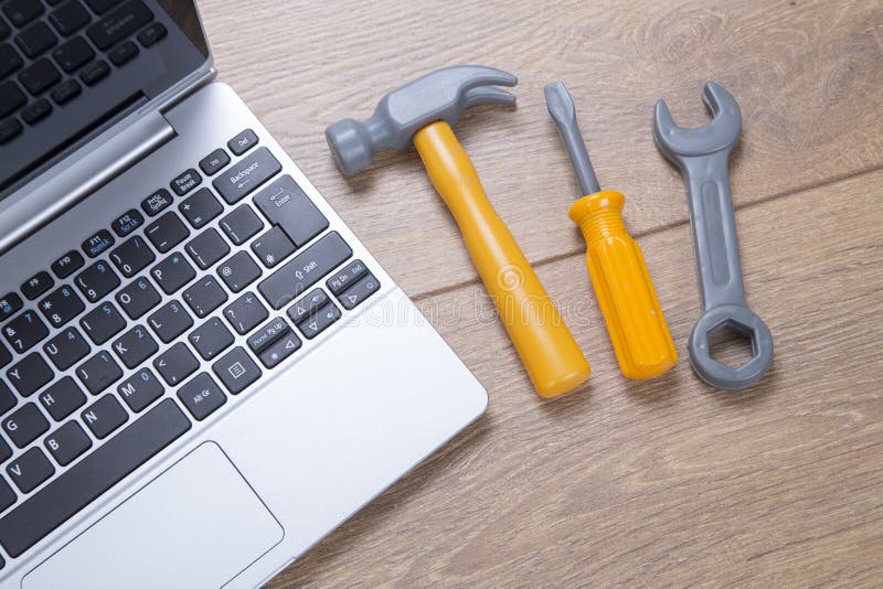 Concept of Repair and Maintenance on a Laptop Stock Image - Image of ...
