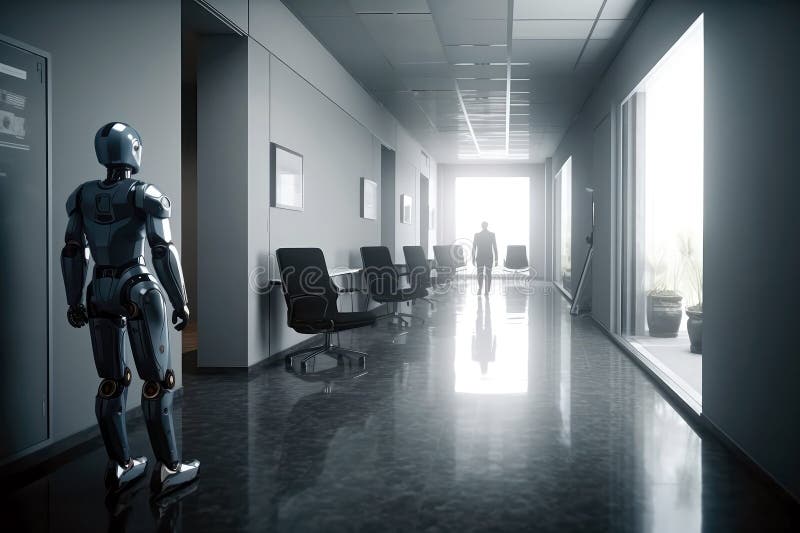 The Concept of Replacing Humans with a Robot. Human and Ai Robot in the ...