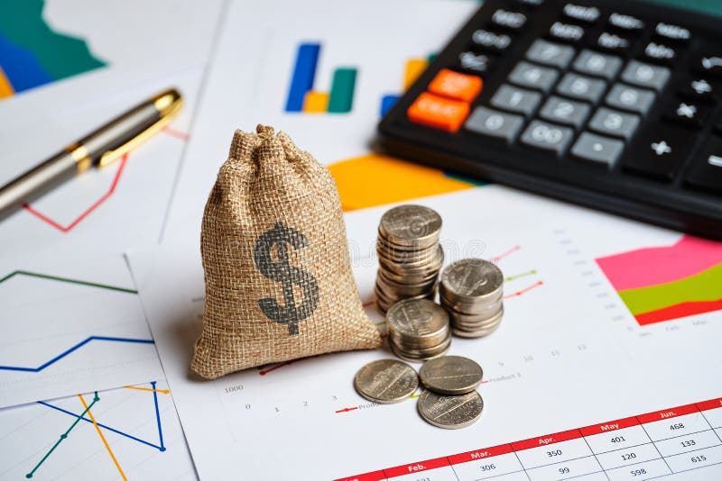 Concept of a Report with Graphs on Profit in Business Stock Image ...