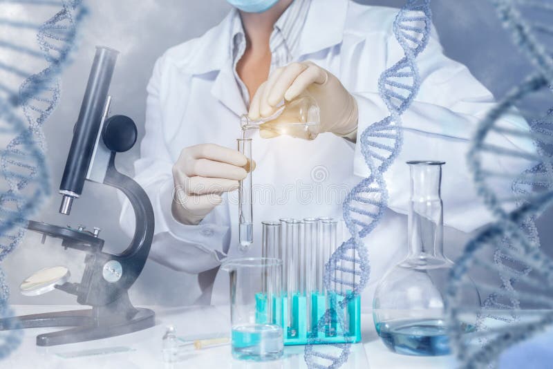 The Concept of Research and Study DNA Stock Image - Image of molecule ...