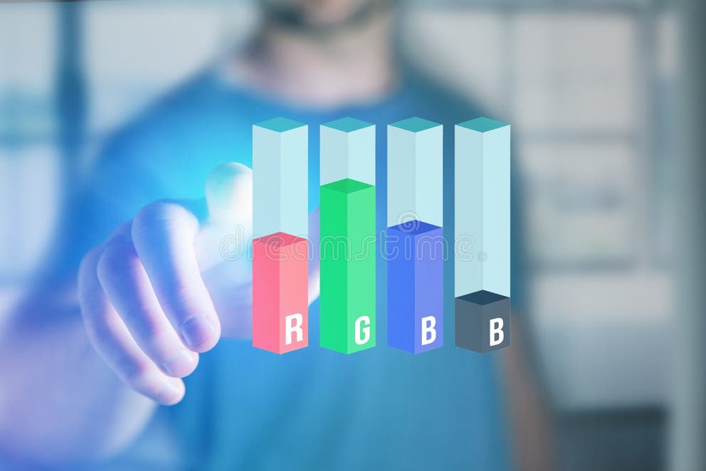 Concept of a RGB Inkjet Level Interface Over a Device - Computer Stock ...