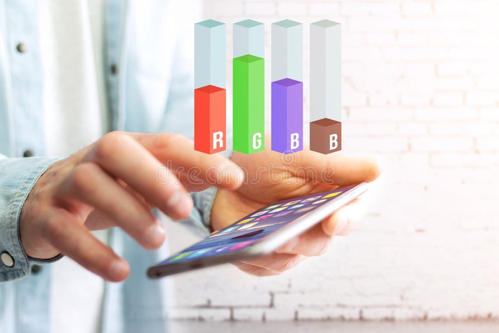 Concept of a RGB Inkjet Level Interface Over a Device - Computer Stock ...
