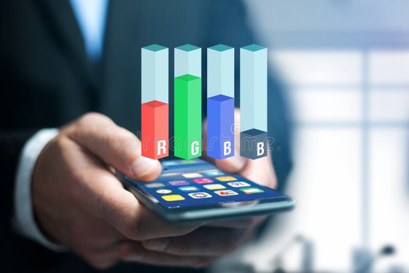 Concept of a RGB Inkjet Level Interface Over a Device - Computer Stock ...